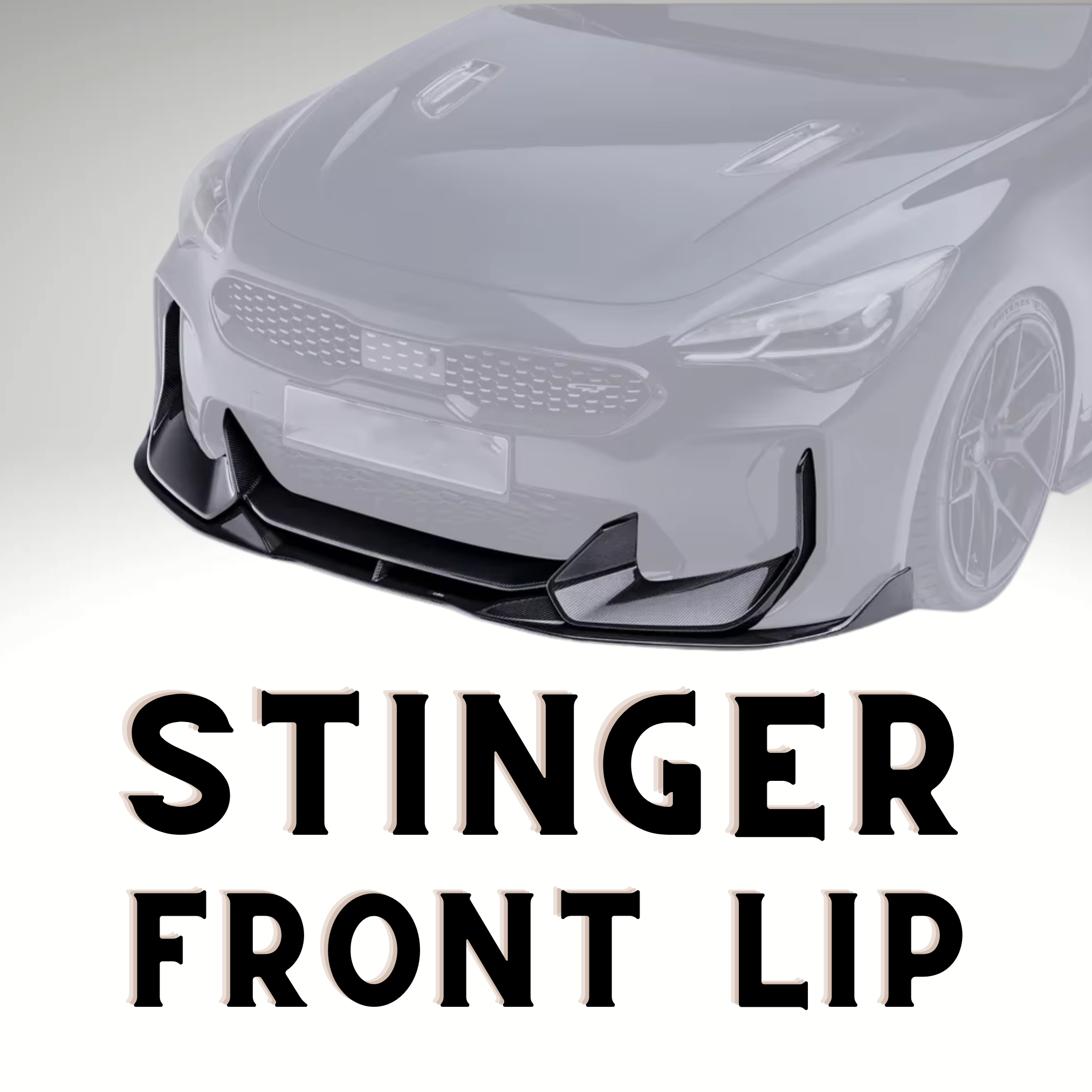 V2 Front Lip for Kia Stinger | Easy Installation with 3M Tape & Screws ...