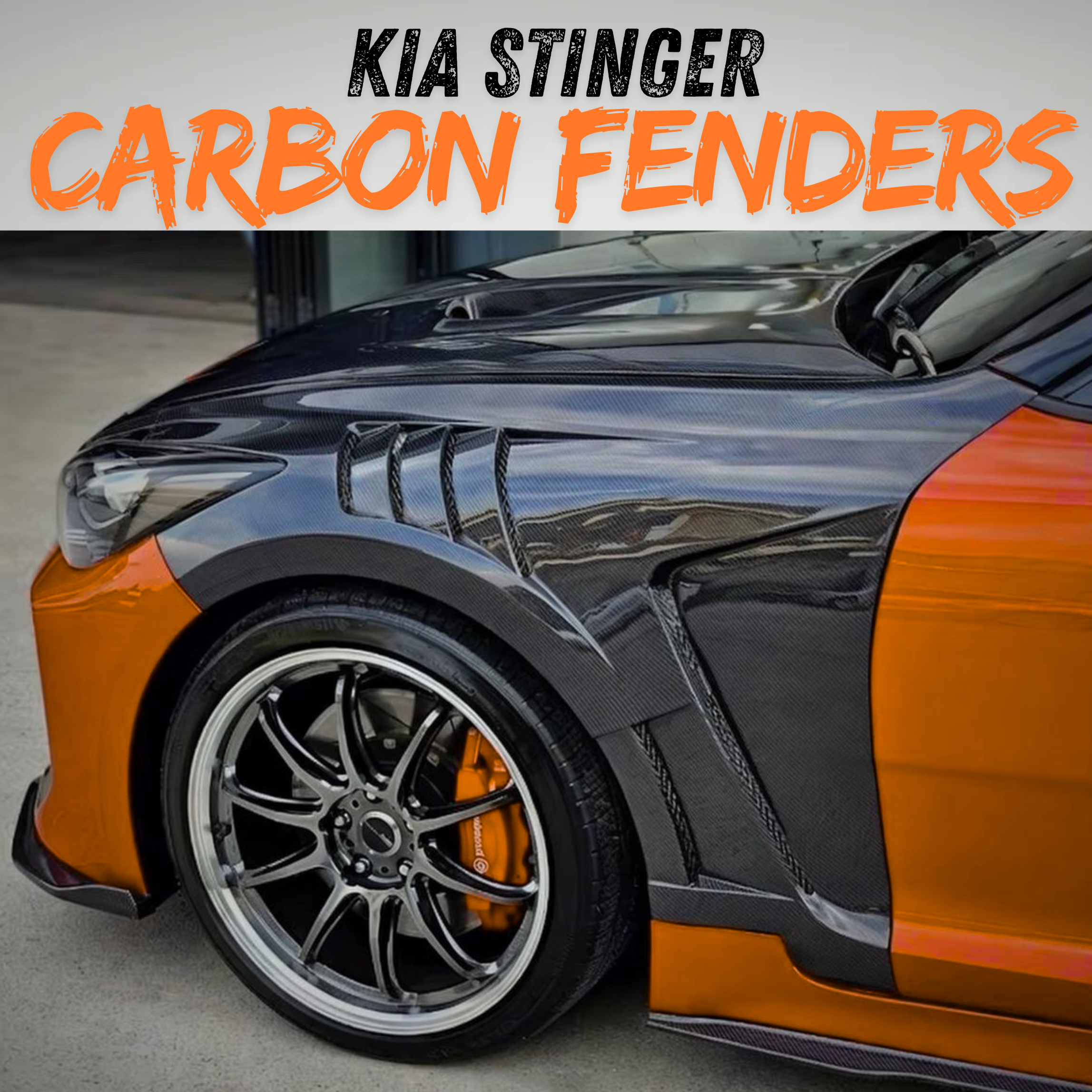 Kia Stinger Vented Fenders Carbon Fiber / Fiberglass 2018+ | OEM Fitme ...