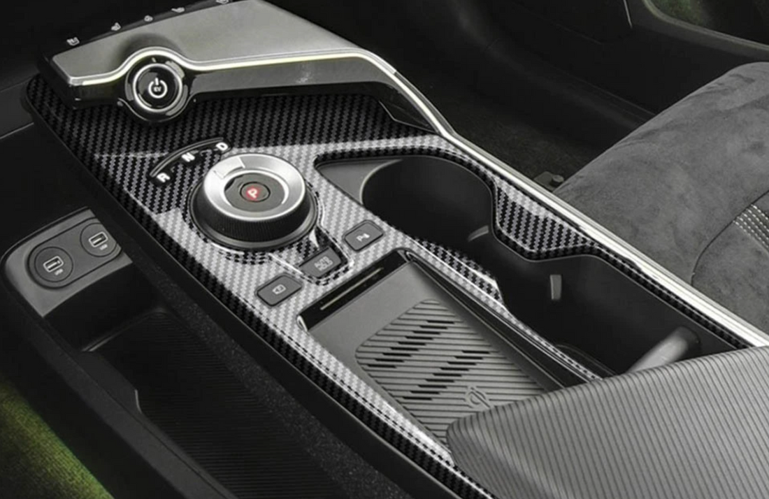 Carbon Fiber Center Console Cover | Kia EV6 – KDM Accessories